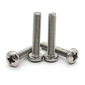 (10 pc) M8-1.25x35 mm Pan Head Phillips Machine Screws,18-8 Stainless Steel by Fullerkregs