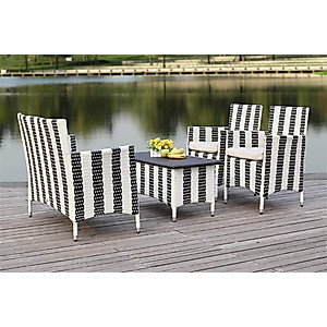 Safavieh Outdoor Collection Figueroa Black and White 4-Piece Patio Set