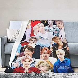 Blanket Stray Kids Lee Felix Soft and Comfortable Wool Fleece Throw Blankets for Sofa Office car Camping Yoga Travel Home Decoration Cozy Plush Beach Blanket Gift…