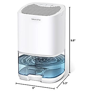 LAOVER Dehumidifiers, 1000ml Dehumidifier for Home, Portable Small Bedroom Bathroom Basement Closet Garage RV Office, Auto Shut Off 7 Colorful LED & Two Working Modes Ultra Quiet, White