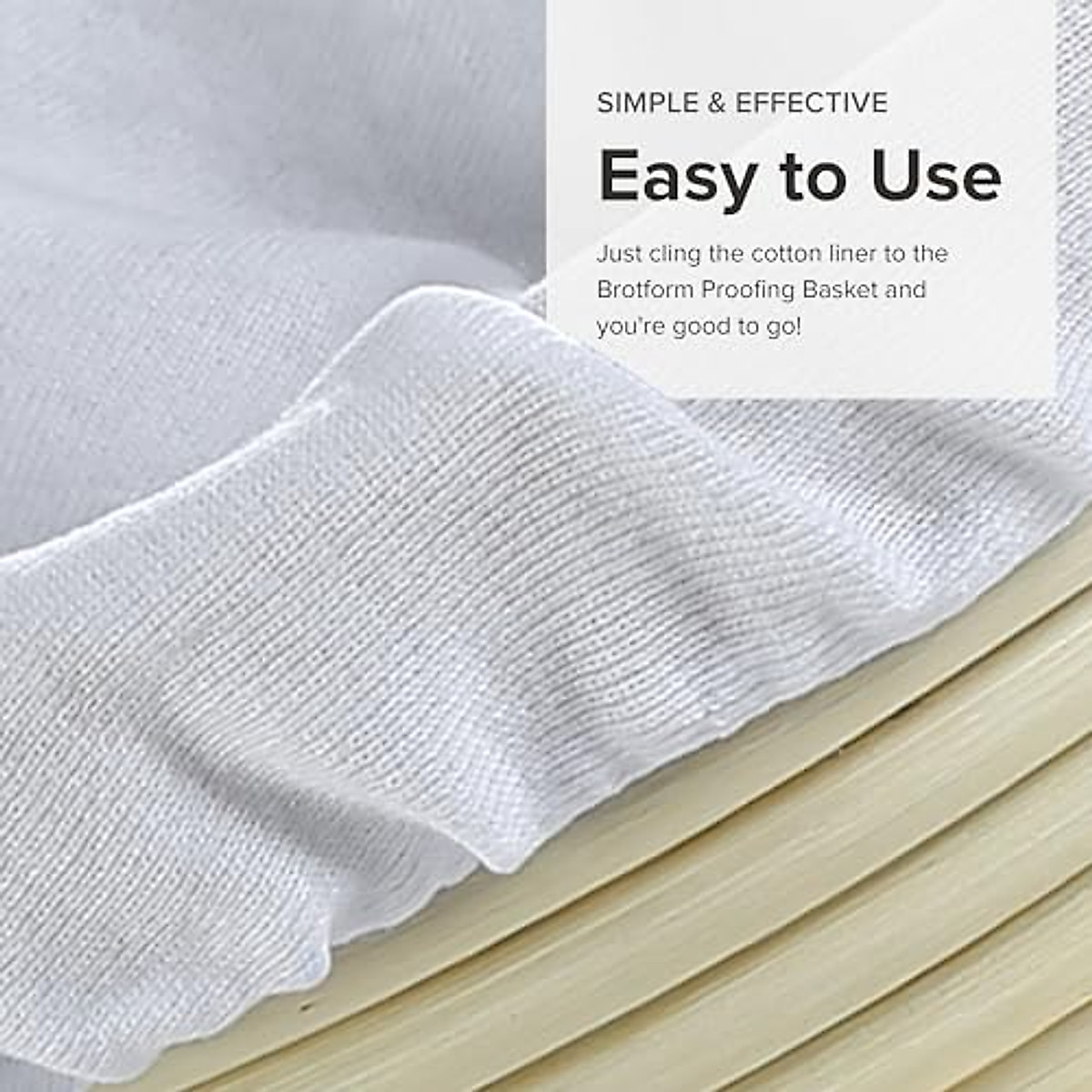 Frieling USA Brotform Round Bread Rising Basket and Liner, 8.5-Inch