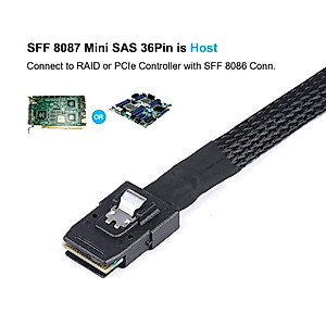 ADCAUDX 2Pack Mini SAS to SATA Cable: 0.5M SFF-8087 to SATA Mini SAS Breakout Cable SFF8087 to SATA Mini-SAS to SATA SAS to SATA Breakout(1.6FT)