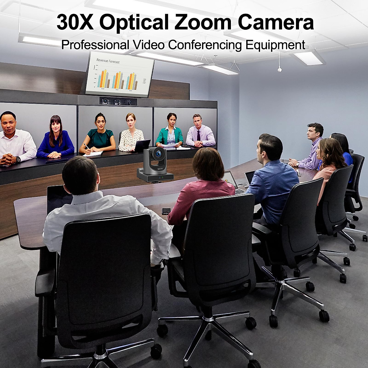 SMTAV NDI Streaming PTZ Camera, 30x Optical + 8X Digital Zoom,high-speed PTZ,3G-SDI+HDMI+IP output,NDI support Video Conference Camera