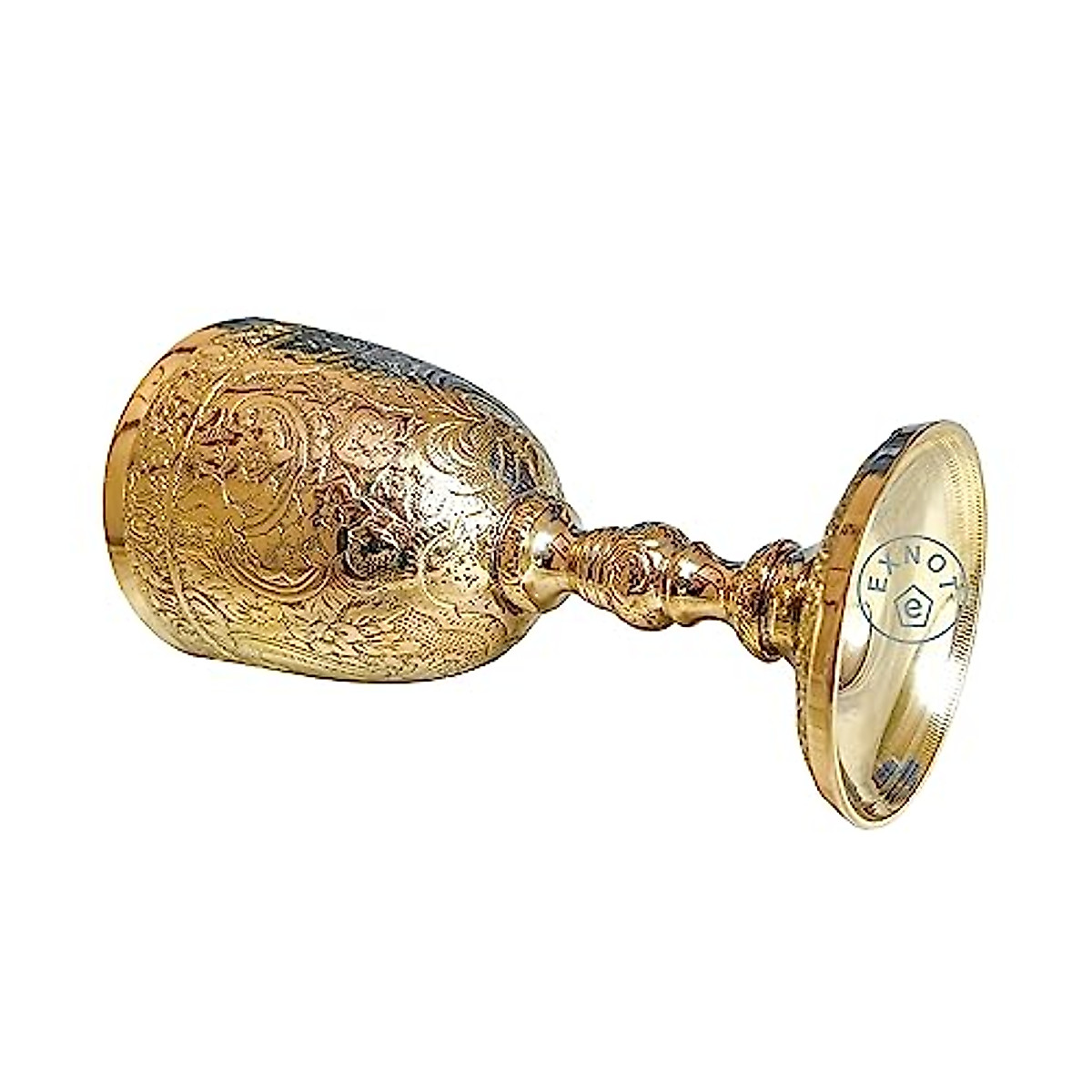EXNOT Brass Vintage Chalice Goblet | 1x Royal Wine Cups of King Arthur - Renaissance Medieval Gifts for Communion, Christmas Pack of 1pc Royal Chalice Catholic Church, Baptism, Confirmation, Holy.
