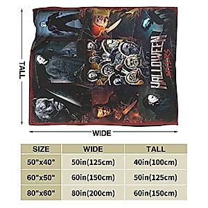 Qooemi Halloween Horror Movie Characters Blanket Flannel Blanket, Lightweight Soft Cozy Bed Throw Blanket Perfect for Christmas Sofa Bed Upholstery 50"X40"
