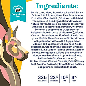 Solid Gold Hund N Flocken - Dry Dog Food w/Lamb, Rice & Pearled Barley - Digestive Probiotics for Dogs - Gut Health & Immune Support - Omega 3, Superfoods & Antioxidants - 4 LB