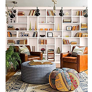 Maijoeyy 7x5ft White Bookshelf Backdrop Bookcase Backdrops Office Backdrop Video Conference Zoom Backdrop Home Office Decoration Zoom Backdrops for Photography