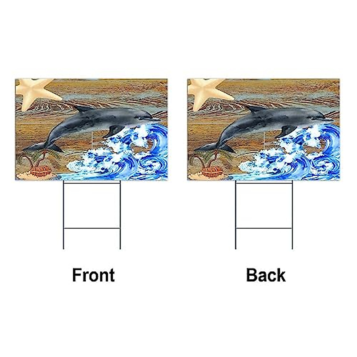 Ocean Beach Nautical Theme Underwater Whale Shark Lawn Signs with Stakes Party Decorations Props for Businesses 12x18 Customized Yard Sign Coral And Sea Fish And Turtles Lawn Sign for House Rent