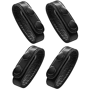 Perfect Fit Shield Wallets 3/4 Inch Duty Belt Keeper for belts up to 2.25 inches wide Leather with Black Snap (4 Pack)