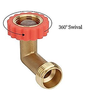 Watflow Lead-Free Brass 90° Hose Saver, Garden Hose Adapter, Garden Hose Connector, 90 Degree Hose Elbow,Water Hose Saver, 2 Pcs