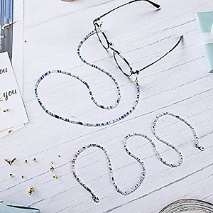 URAQT Eyeglasses Chain, 5 Pack Glasses Chain Non-Slip Spectacle Chain with 10 Pair Ear Hooks, Colorful Beaded Sunglasses Chain Lanyard Eyewear Retainer, Eyeglass Strap Holder for Women Reading Sports