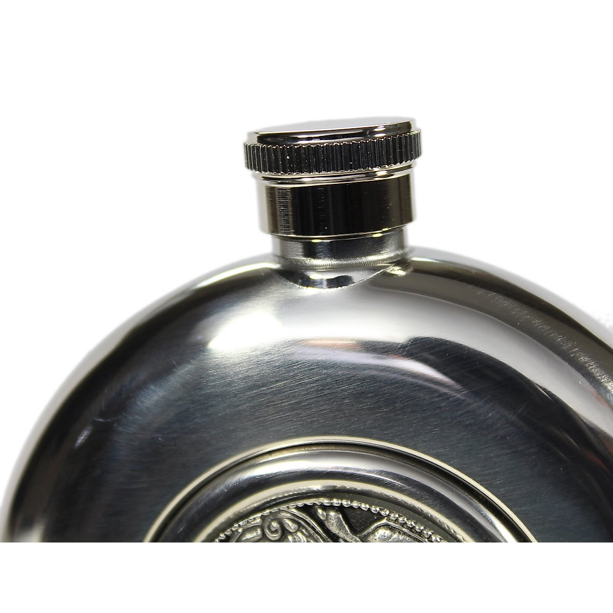 Irish Whiskey Flask Stainless Steel Flask 5 Fl. Oz. Book of Kells Design Irish Flasks Made Co, Westmeath Ireland