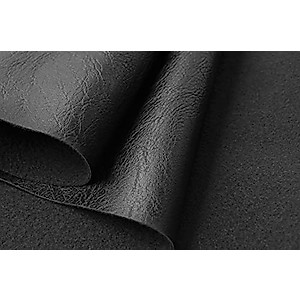 Wento Thick 1 Yard Faux Leather Fabric Soft Skin Grain PU Leather Fabric for Furniture Cover Reupholster Sofa Chairs Cushiones Vinyl Upholstery Fabric (1yard,Black)