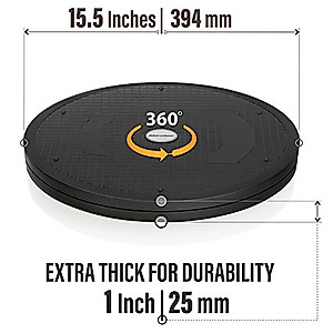 Aleratec Dual Sided Monitor/TV Swivel Stand | 360˚ Rotation Lazy Susan | Featuring Heavy Duty Carousel 250 lbs Capacity, 15.5" | Media Console, Entertainment Center for Living Room Bedroom, Black