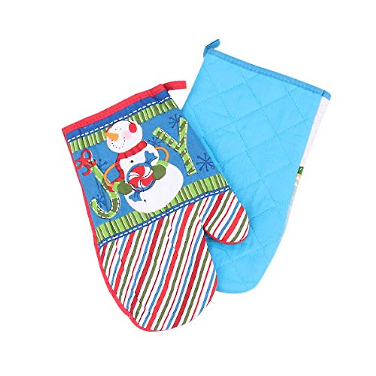 OUNONA Christmas Snowman Oven Mitts Heat Resistant Set of 3