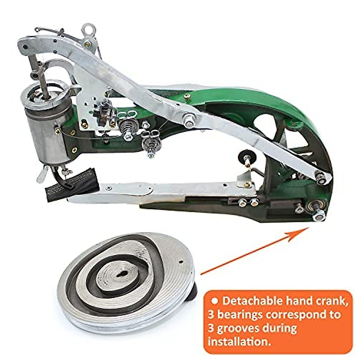 ColouredPeas 2021 Cobbler Sewing Machine 110V 250W Motor with Stainless Steel Base Eletrical and Manual Sets Leather Sewing Machine for Leather/Shoes/Bags/Clothes/Quilts/Coats/Trousers（Green）…