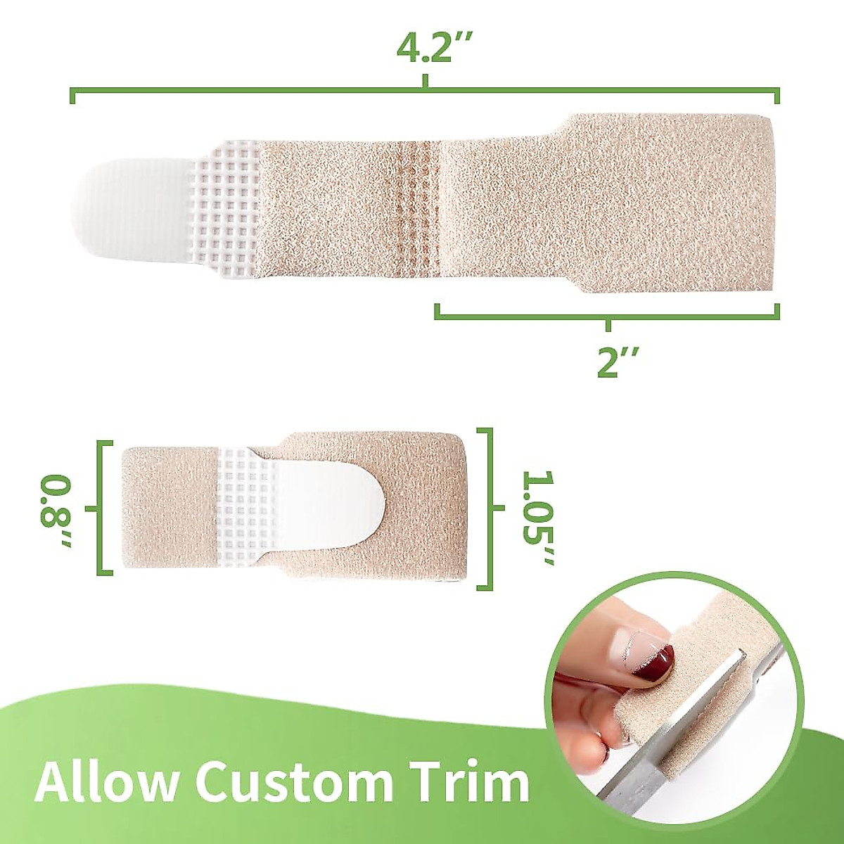 Niupiour Fabric Hammer Toe Wraps, 8 Pack of Toe Bandages Protectors, Toe Corrector for Overlapping Toes, Toe Splints for Crooked Toes, Curled Toes, Bent Toes and Broken Toes