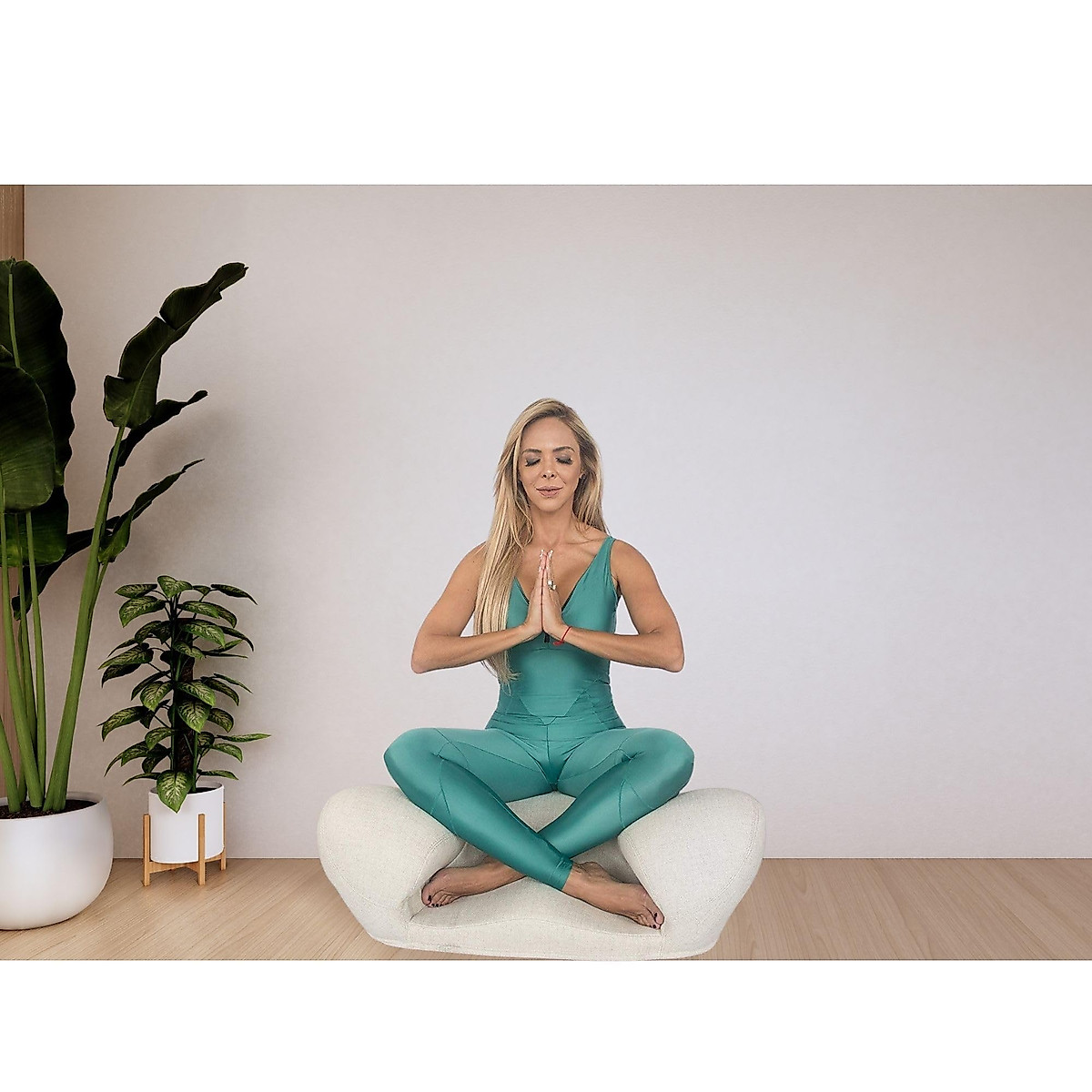 Alexia Meditation Seat Ergonimically Correct for The Human Physiology Zen Yoga Ergonomic Chair Foam Cushion Home or Office (Dove Grey Fabric)