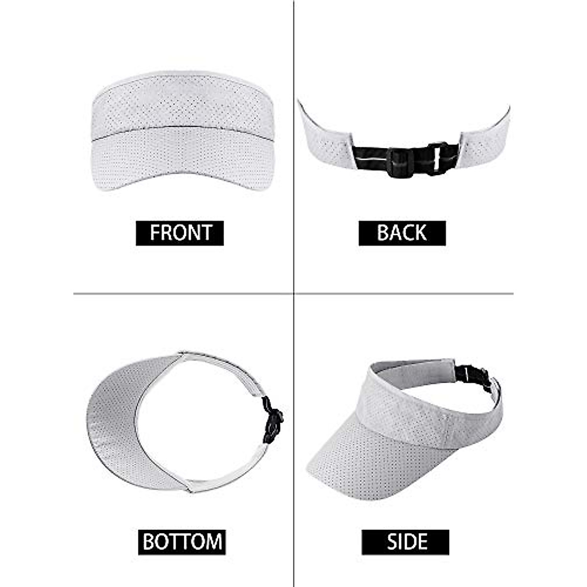 5 Pieces Sports Sun Visor Hats Mesh Visor Adjustable Sun Athletic Visor Cap for Men Women Daily Golf Running Outdoor Sports
