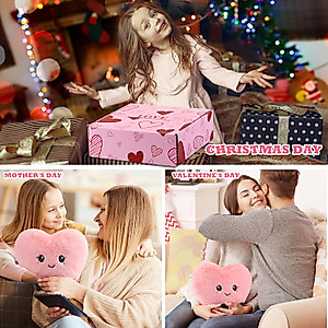 Cute Plush Pink Heart Pillow Love Pillow Cushion Toy Throw Pillows Living Heart Throw Decor Pillow Microwavable Heating Pad for Women Girl Friends Valentine's Day Kids Birthday Christmas Mother's Day