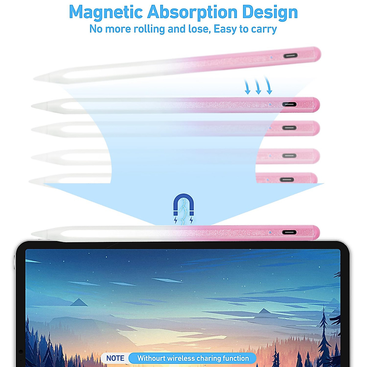 Stylus Pen for ipad, Active Pencil with Quick Charge, Palm Rejection Tilt Sensor, Magnetic Pen Compatible with 2018-2022 iPad Pro 11"/12.9",iPad 10/9/8/7/6,iPad Mini 5/6,iPad Air3/4/5