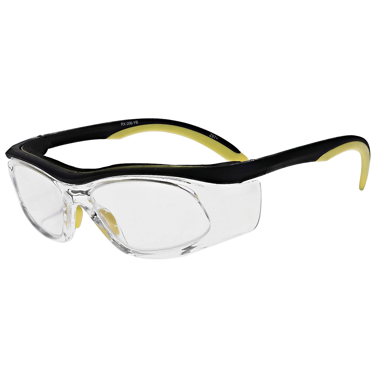Safety Reading Glasses 206YB with Full Clear Magnifying Lenses, 1.00 to 3.00 Diopter, ANSI Z87 Approved (Black/Yellow, 1.75, x)