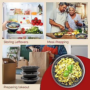 Reli. Meal Prep Container Bowls, 16 oz (25 Pack) Meal Prep Containers Reusable | Plastic Take Out Food Containers, Microwavable Bowls | Disposable Bowls with Lids for Takeout, To Go, Leftover