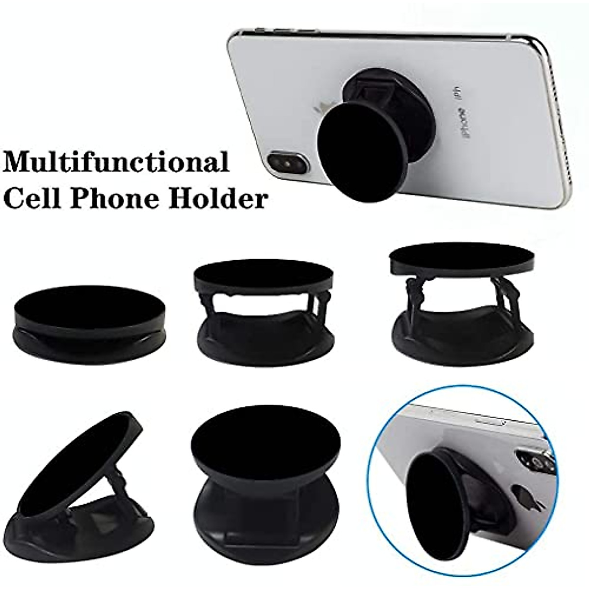 IYAYUHE Multi-Function Cell Phone Stand,Purple Blue Galaxy Black Palm Trees White Expanding Stand Grip for Smartphones and Tablets (4 Pack)