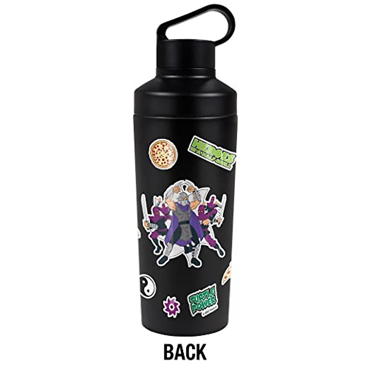 Teenage Mutant Ninja Turtles TMNT OFFICIAL Turtles Sticker Collage 18 oz Insulated Water Bottle, Leak Resistant, Vacuum Insulated Stainless Steel with 2-in-1 Loop Cap
