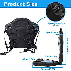 Kayak Seat Thickened Padded Kayak Seat Extra Thick Padded Sit-On-Top Canoe Seat Cushioned - Deluxe Fishing Boat Seat with 4 Pairs Fixed D-Ring & 4 Tie Down Pad Eyes and Screws for Kayaks Boats Canoes