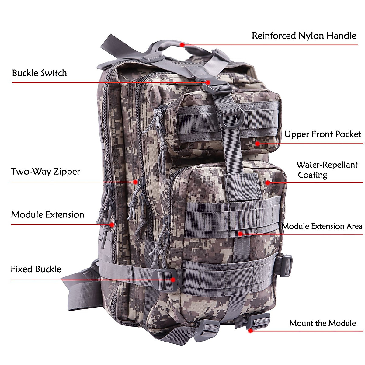 HDE Tactical Military Backpack 20L MOLLE Bug Out Bag Survival Backpacks