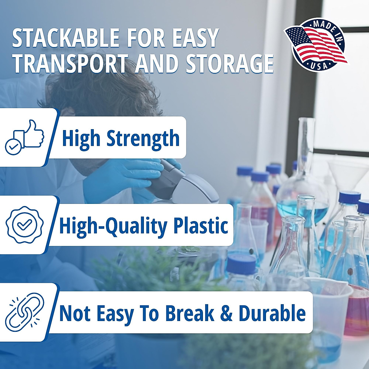 Plastic Beaker 600ml / 20.28 oz Set of 25 by Maryland Plastics – Clear Graduated Disposable Beakers with Pour Spout – Ideal for Resin Mixing, Science Labs, and Home Use