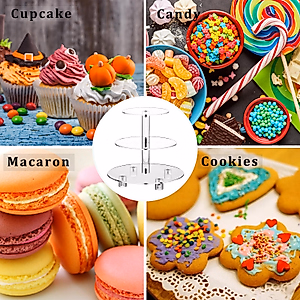 3 Tier Cake Stands, Bhbuy Transparent Round Acrylic Macaron Multifunction Display Cupcake Stands for Wedding Christmas Birthday Party Bakery Decor