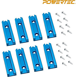 POWERTEC 71694 1-33/64" T-Track Inline and Short Stop Kit, T Track Stop Block for T-Track Woodworking, Sanding, and Routing, 4 Count, Pack of 1
