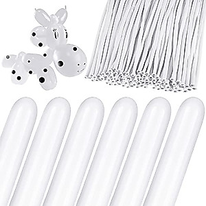 200 Pieces Long Twisting Balloons Latex Twist Balloons 260Q Animal Modeling Balloons Twist Magic Sculpting Balloons Thickening Latex Balloons for Christmas Birthday Wedding Party Decorations (White)