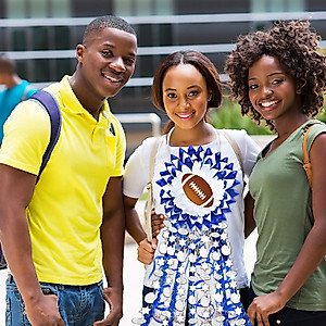 TecUnite 6 Pcs 9.84 ft Football Themed Garland Homecoming Mum Supplies Football Theme Beads String Plastic Football Garland Silver Football Beads Party for Homecoming Chrysanthemum Party Decorations