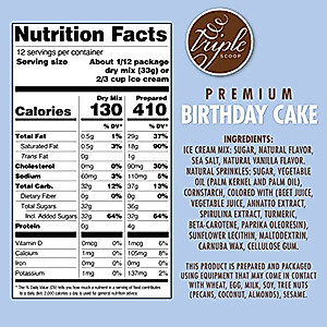 Premium Birthday Cake Ice Cream Starter Mix for ice cream maker. Sprinkle Ice Cream.Simple, easy, delicious. From gourmet mix to maker in 5 minutes. Makes 2 creamy quarts. Made in USA. (1/13.7 oz box)