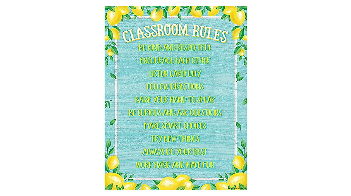 Lemon Zest Classroom Rules Chart - Teacher Created Resources
