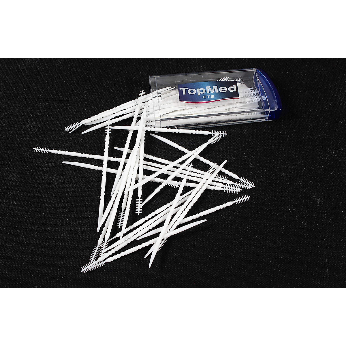 TOPMED ETS Oral Care Dental Brush Teeth Pick Plastic Teeth Floss Toothpick with a Mirror 200 Count (4 Box X 50 Units) Color May Vary