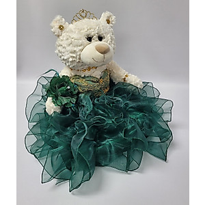 KINNEX COLLECTIONS SINCE 1997 20" Quince Anos Quinceanera Last Doll Teddy Bear with Dress (Centerpiece) ~ ARC16831-33R (Emerald Green)