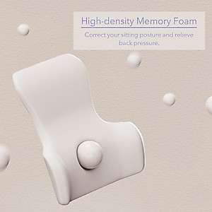 Lumbar Support Pillow Memory Foam Adjustable Back Cushion with Strap for Lower Back Pain Relief- Ideal for Office Chair, Car Seat, Bed, Recliner - Black