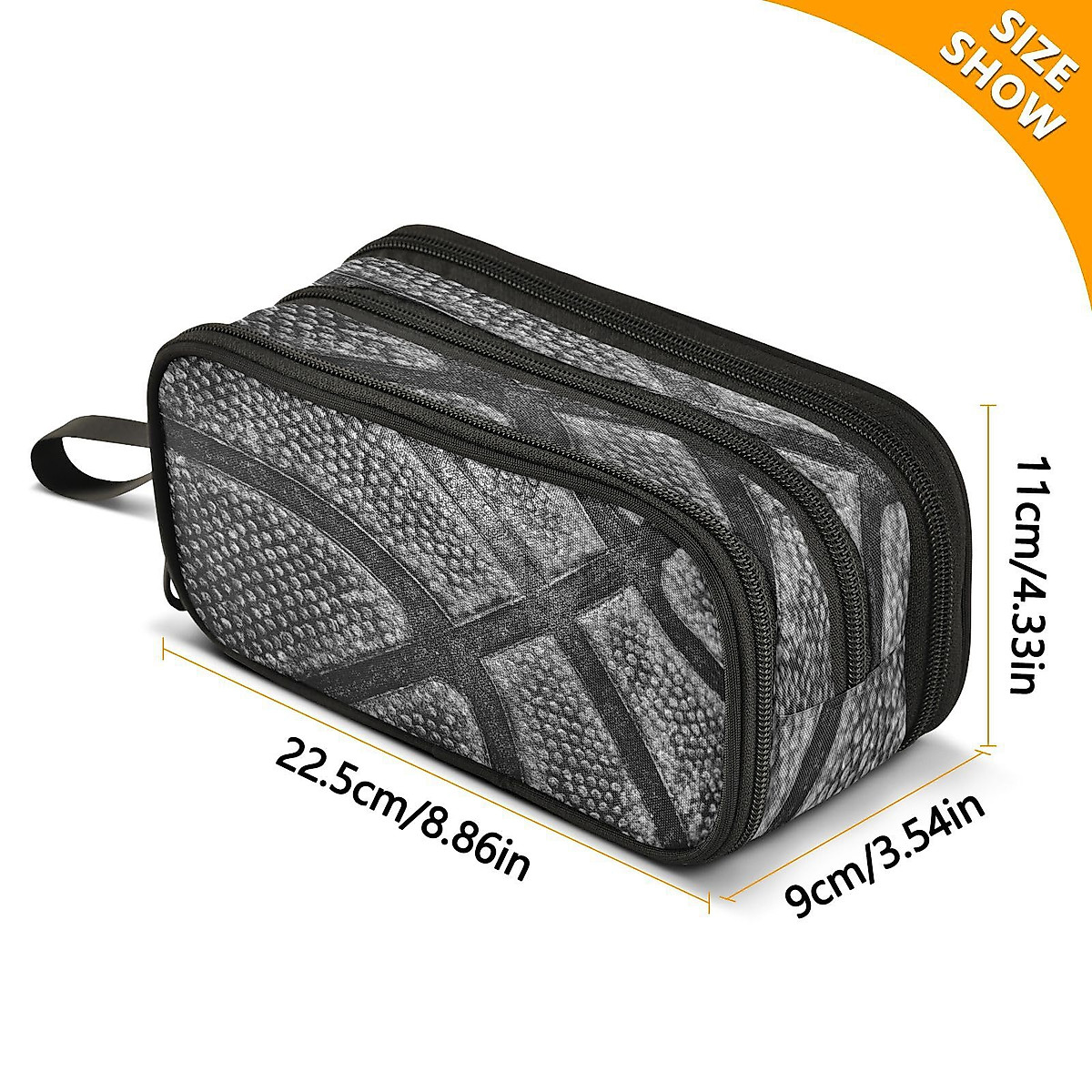 ALAZA Grunge Black Basketball Pencil Case Large Capacity,Pencil Pouch Office College Large Storage Pen Bag 3 Compartment Pencil Cases for Women Adults Teen