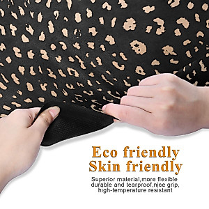 ALAZA Realistic Leopard Print Animal Skin Nonslip Yoga Mat Towel with Grip Dots for Women Men