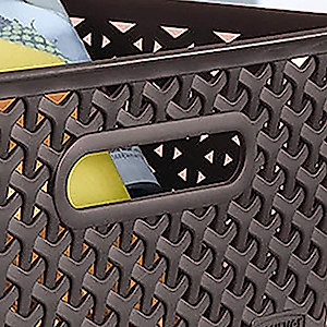 CURVER My Style Small Rectangular Storage Basket, Dark Brown, 4 Litre