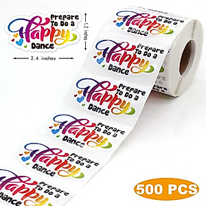 Muminglong 1.5 Inch Happy Prepare to Do a Dance Stickers, Small Shop Stickers,Thank You Sticker, Small Business, Packaging Sticker, 500 PCS