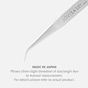 JOVISA R-6Ds Tweezer Made In Japan Eyelash Extension Tweezers for Mega Volume And 3D 6D Mink Eyelash, SUS 304 Stainless Steel Straight Angled Tip False Eyelash Extension Supplies