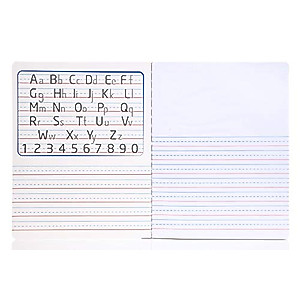 Mintra Office Composition Notebooks, Primary Ruled, (4 Pack, Blue Cover), 80 Sheets. Creative, Hardcover Book, Grade K-2, 7.5in x 9.75in, For School, Home, Business, Office