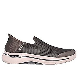 Skechers Men's Gowalk Arch Fit Slip-Ins-Athletic Slip-On Casual Walking Shoes with Air-Cooled Foam Sneaker, Taupe, 10.5