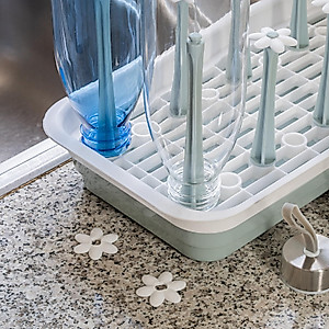 L-WASH Large Countertop Bottle Drying Rack - Ideal for Insulated Water Bottles, Drinking Glasses, Sports Bottles, Baby Bottle Drying Rack, Tumblers, Mugs, Bottle Washer