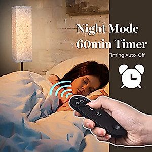 Floor Lamp for Bedroom Living Room Office with Remote Control Modern Living Room LED 4 Color Temperature & Stepless Dimmer, Standing Elegant Lamp 3000k-7000k